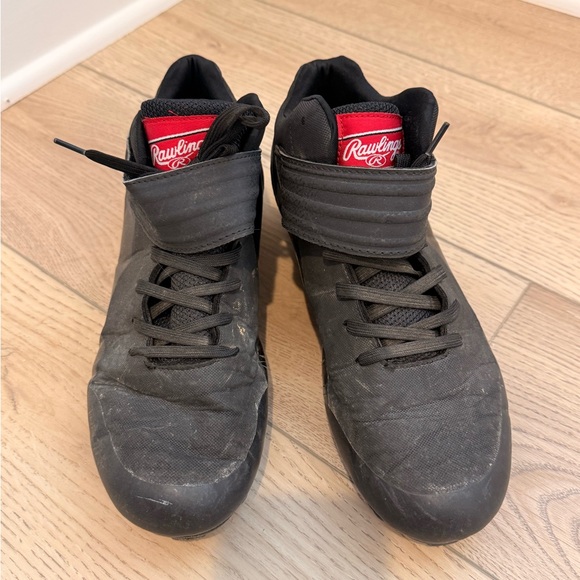 Rawlings | Shoes | Rawlings Black And Red Mens Baseball Cleats Size 85 ...